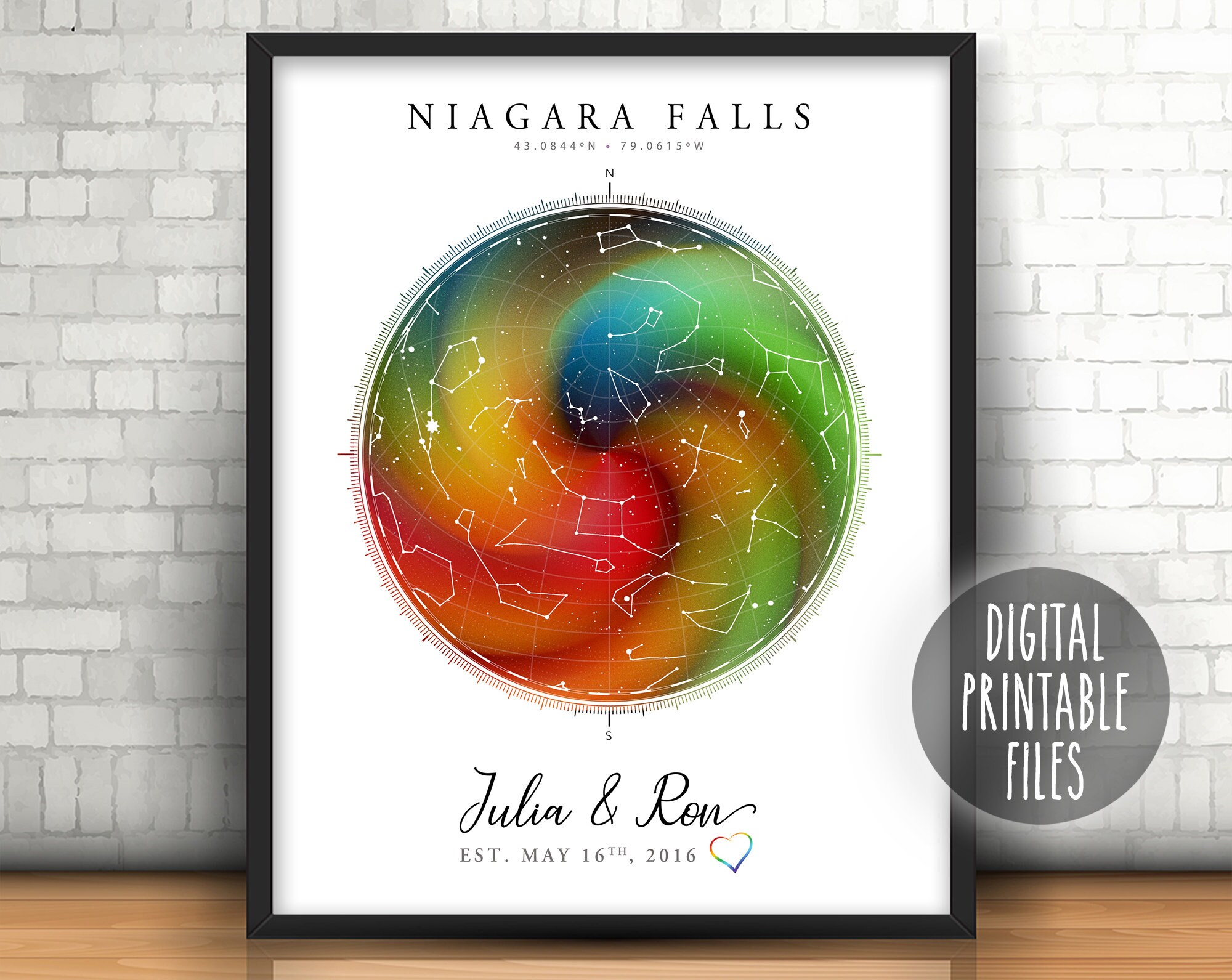 Personalized Star Constellation Map, Printable Digital Download Poster ...