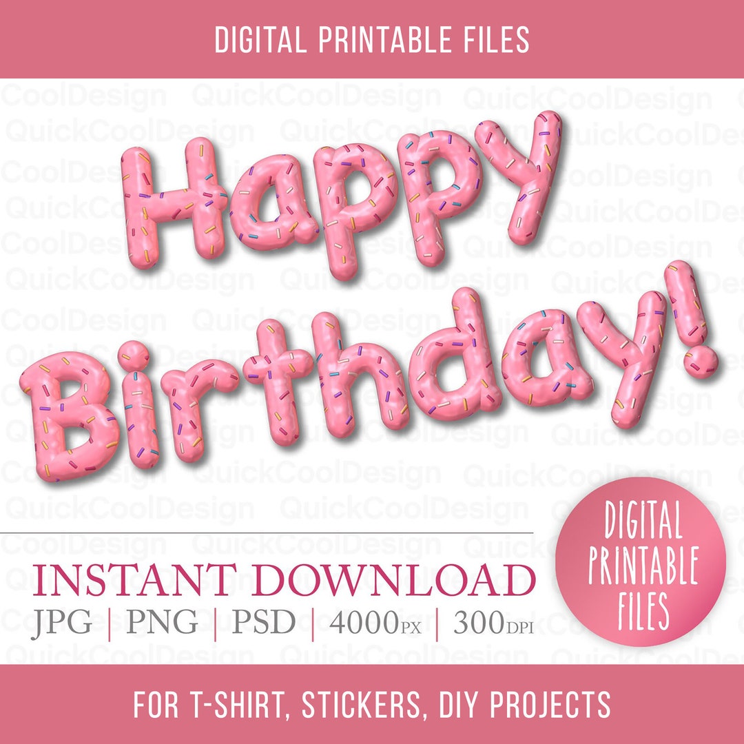 Happy Birthday Donut Candy - Clip Art Design Files - JPG PNG PSD ...