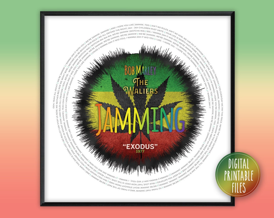 Jamming Custom Radial Sound Wave & Lyrics Art Printable - Etsy
