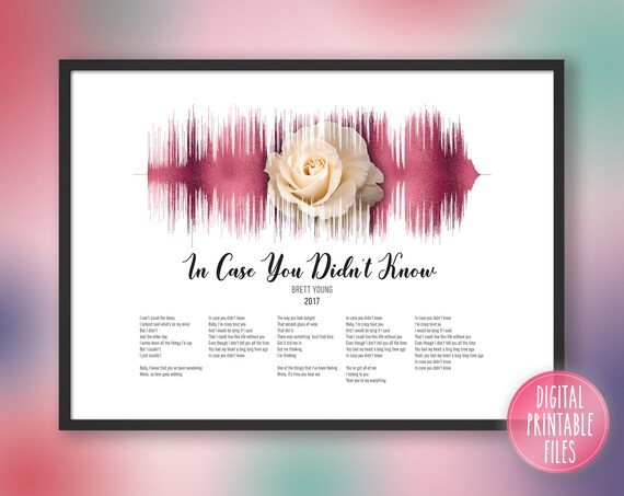 In Case You Didnt Know Custom Sound Wave & Lyrics Art - Etsy