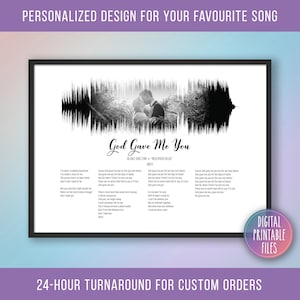 God Gave Me You, Custom Sound Wave and Lyrics Art, Printable Digital ...