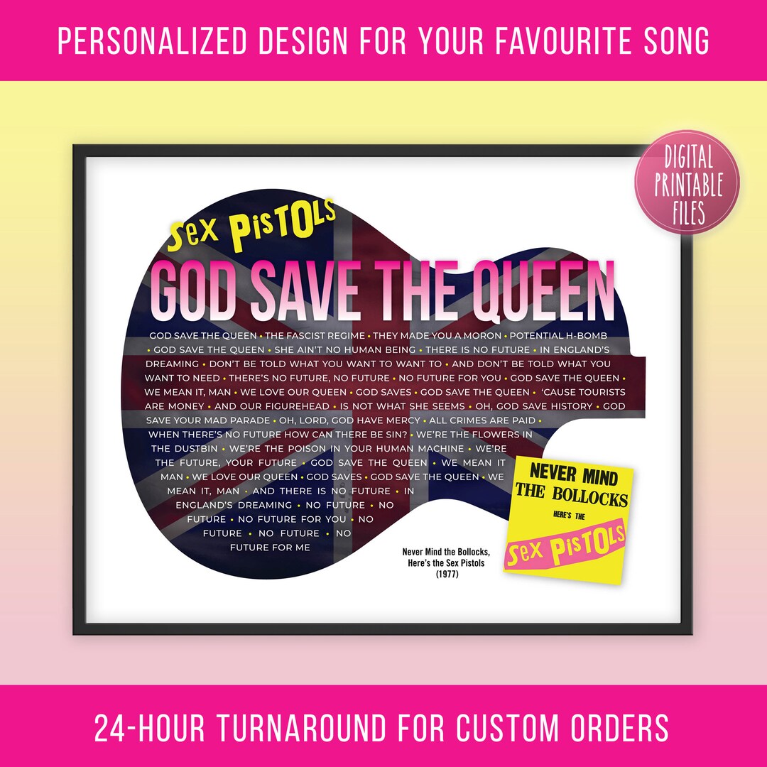Custom Favourite Song Poster, Gibson Les Paul Guitar Lyrics Art ...