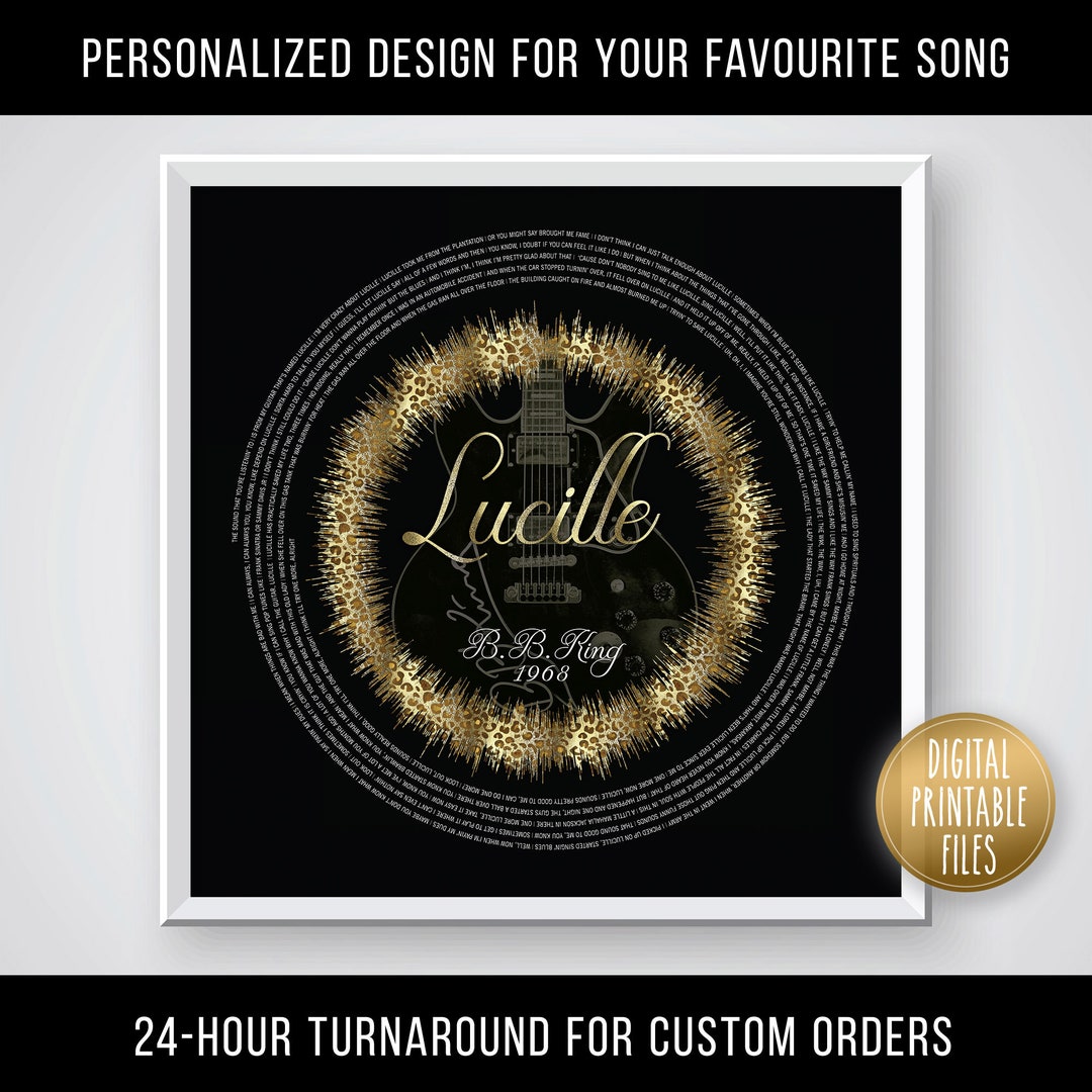 Lucille, Custom Radial Sound Wave and Lyrics Art, Printable Digital ...