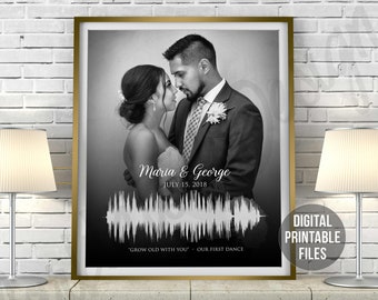 Wedding Anniversary Custom Sound Wave and Lyrics Art First | Etsy
