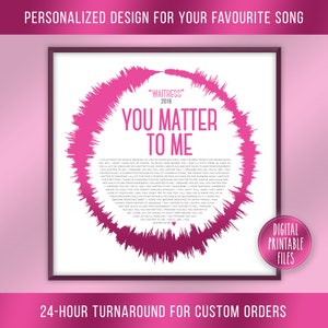 You Matter to Me, Radial Sound Wave With Lyrics Art, Waitress Broadway ...