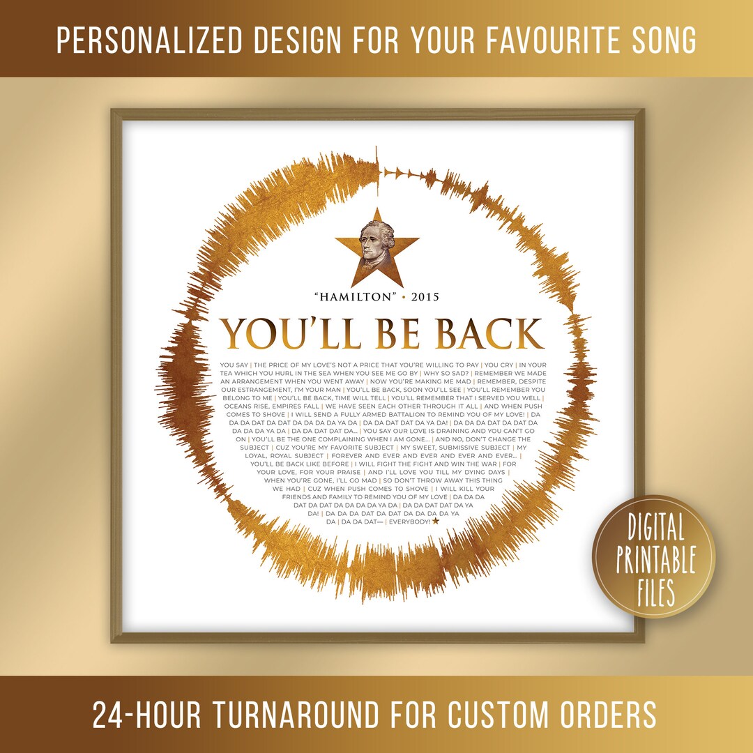 You'll Be Back, Radial Sound Wave & Lyrics Art, Broadway Musical Show ...