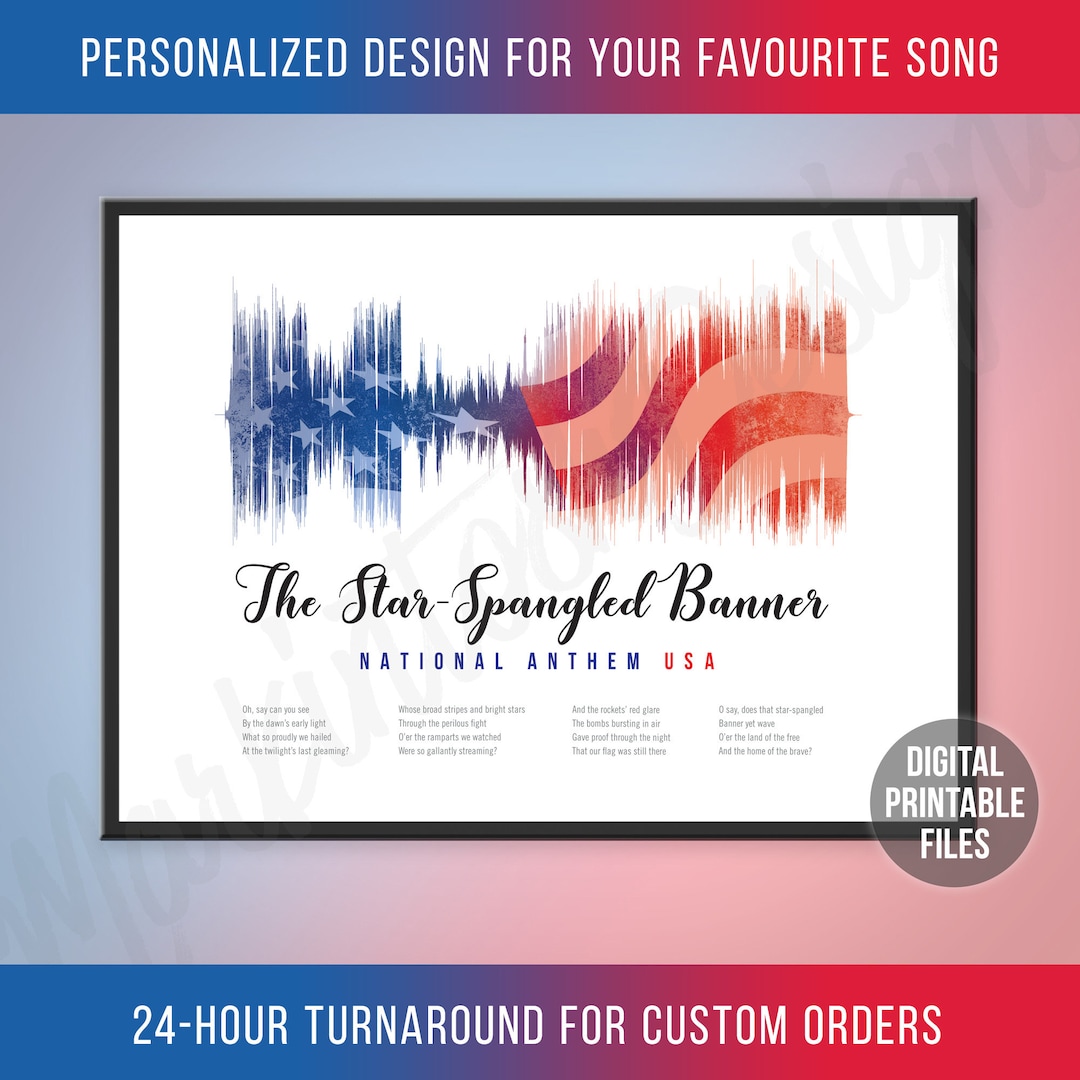 The Star-spangled Banner, National Anthem USA, Custom Sound Wave ...