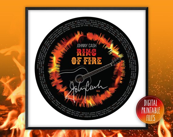 Ring of Fire Custom Radial Sound Wave and Lyrics Art - Etsy