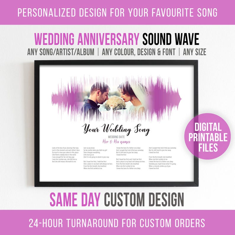 You Raise Me Up, Custom Sound Wave and Lyrics Art, Printable Digital ...