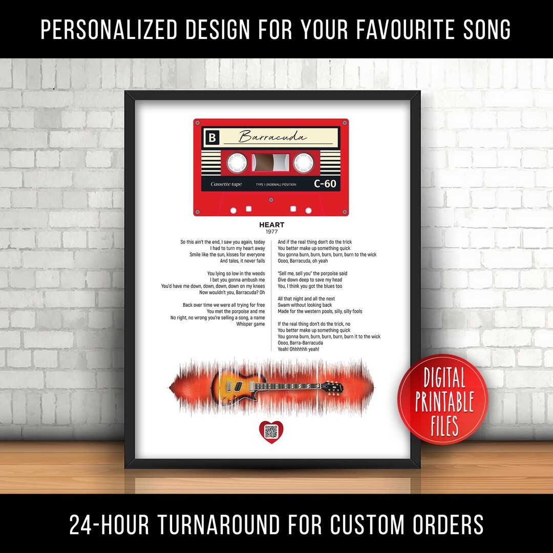 Custom Personalized Sound Wave Lyrics Digital Printable Art, Compact ...