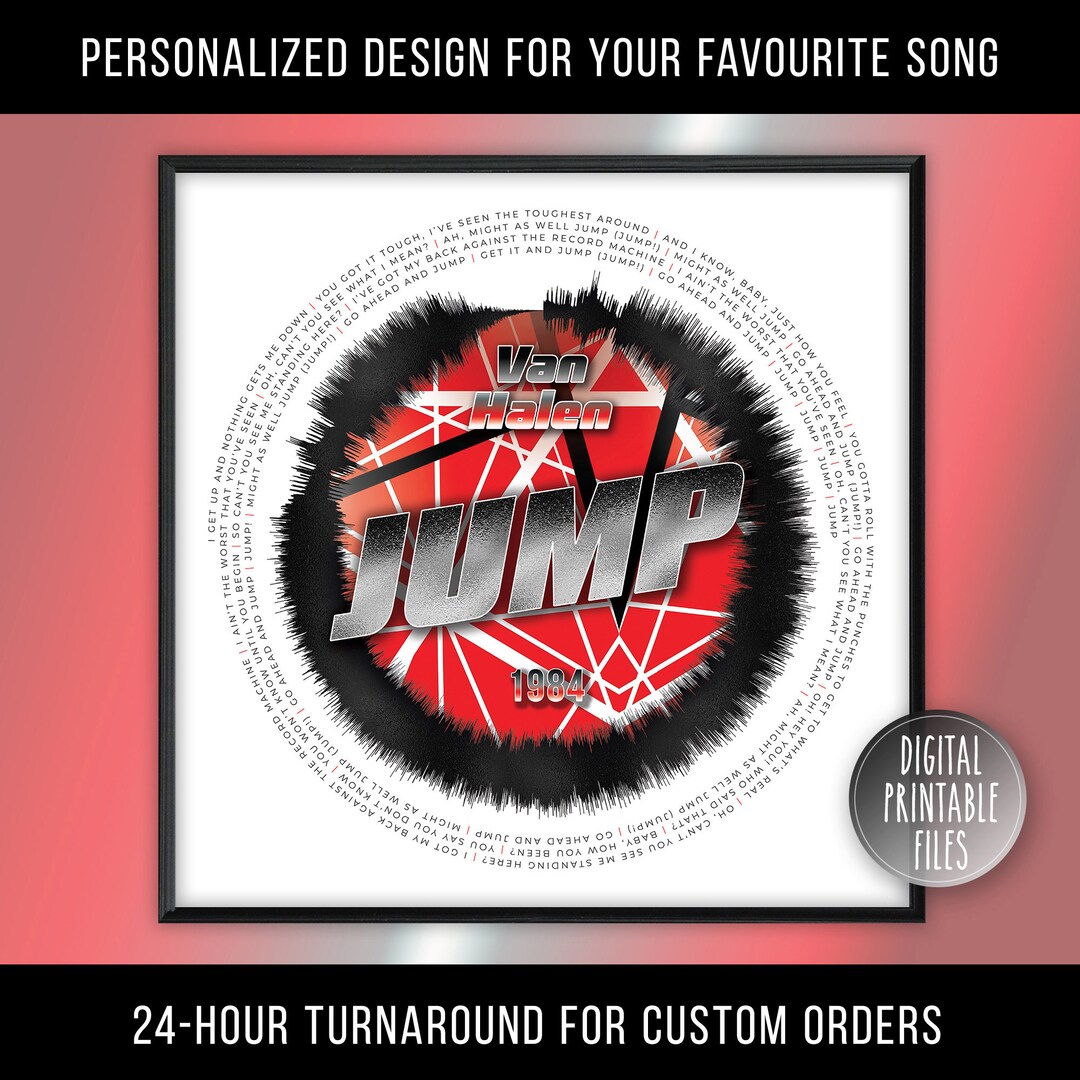 Jump, Custom Radial Sound Wave and Lyrics Art, Printable Digital Poster ...