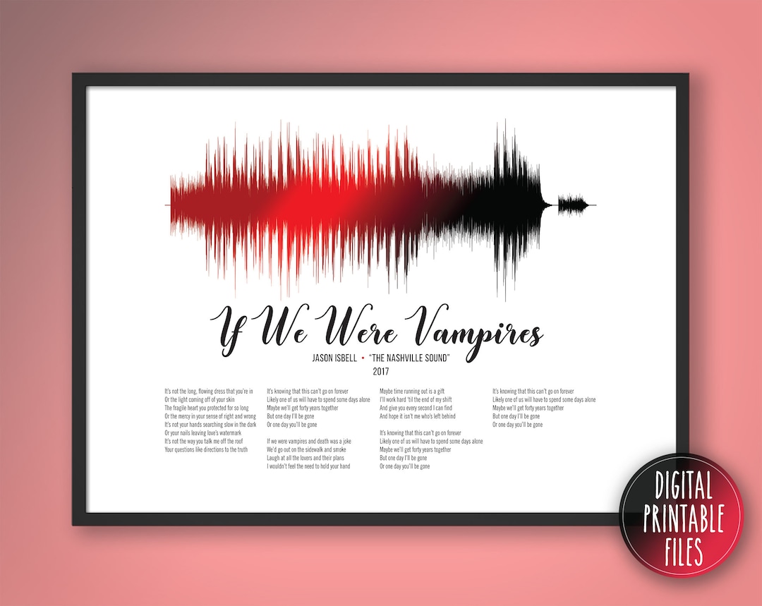 If We Were Vampires Custom Sound Wave Lyrics Art Printable - Etsy