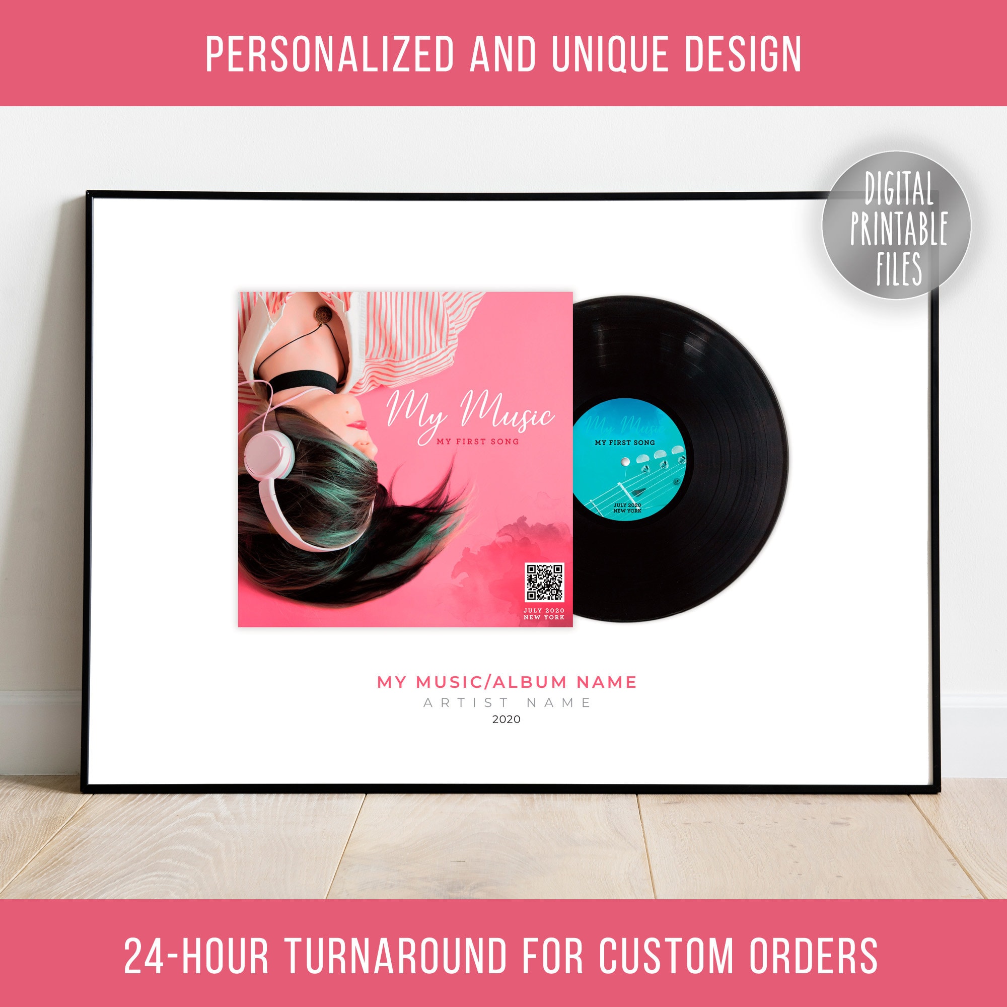 Ihre Musik LP Album Cover und Schallplatte Foto Poster druckbare digitale Dateien Custom Design Poster Songwriter Musiker personalisiertes Geschenk Etsy Osterreich