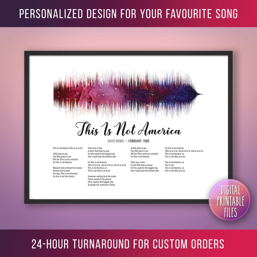 This is Not America, Custom Sound Wave and Lyrics Art, Printable ...