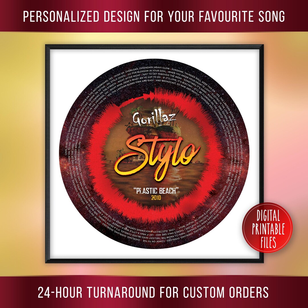 Stylo, Custom Radial Sound Wave & Lyrics Art, Printable Digital Poster ...