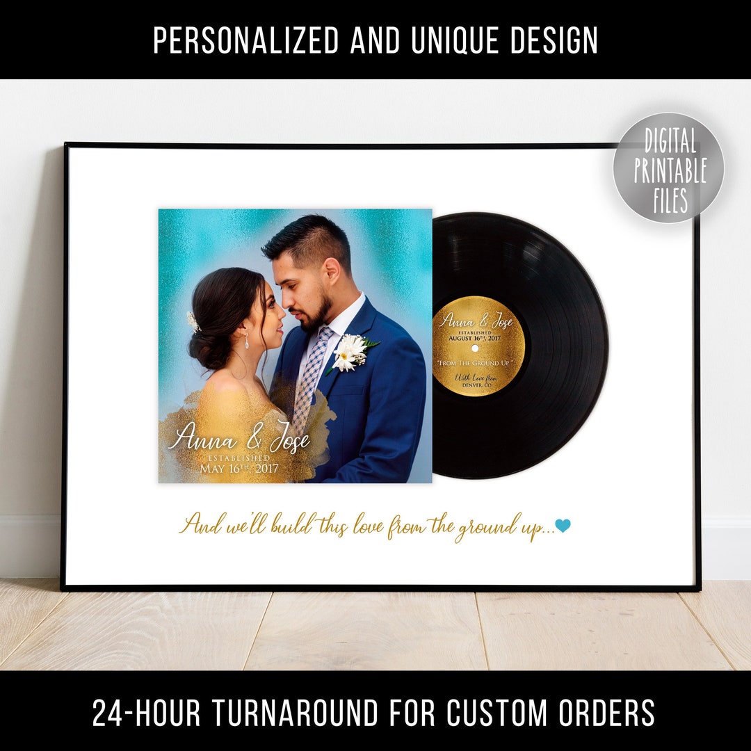 Personalized Wedding LP Album Cover and Record Photo Poster, Printable ...