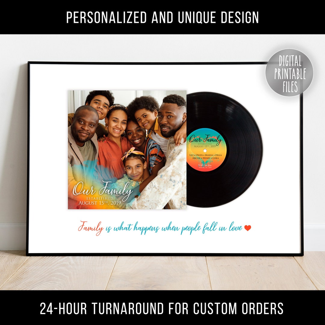 Personalized Family LP Album Cover and Record Photo Poster, Printable ...
