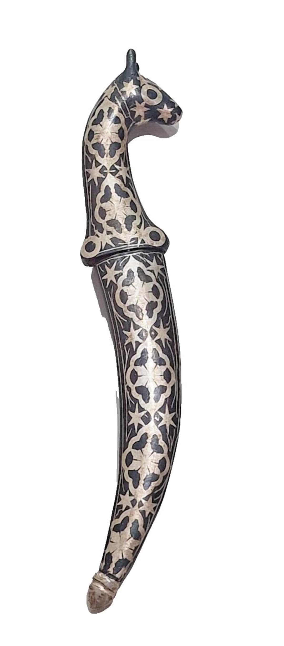 Horse Face Dagger With Damascus Blade and Silver Inlay Letter Opener - Etsy