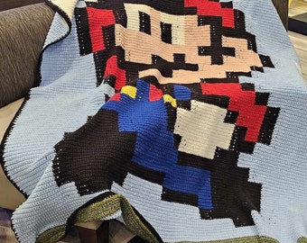 Mario 8-bit Crochet Blanket Pattern PDF - Etsy