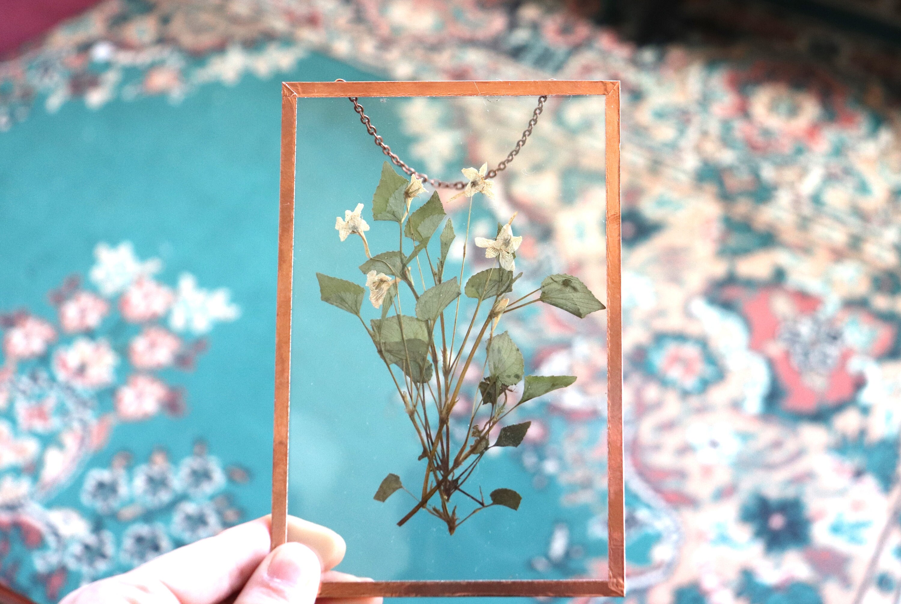 Pressed Flower Wall Hanging Violets Rusticdecor - Etsy