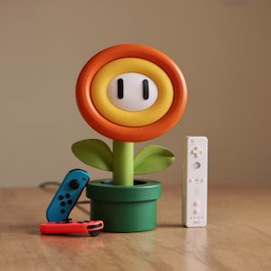 Fire Flower Lamp - Mario Themed Lamp - Fun Table Lamp - Mario Movie ...