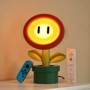 Fire Flower Lamp - Mario Themed Lamp - Fun Table Lamp - Mario Movie ...