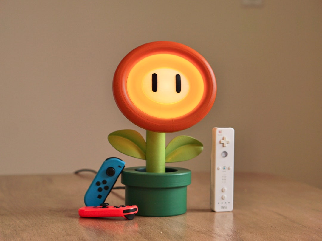 Fire Flower Lamp - Mario Themed Lamp - Fun Table Lamp - Mario Movie ...