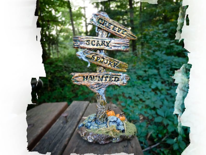 Miniature Sign Post - HALLOWEEN (various Directions Like "spooky ...