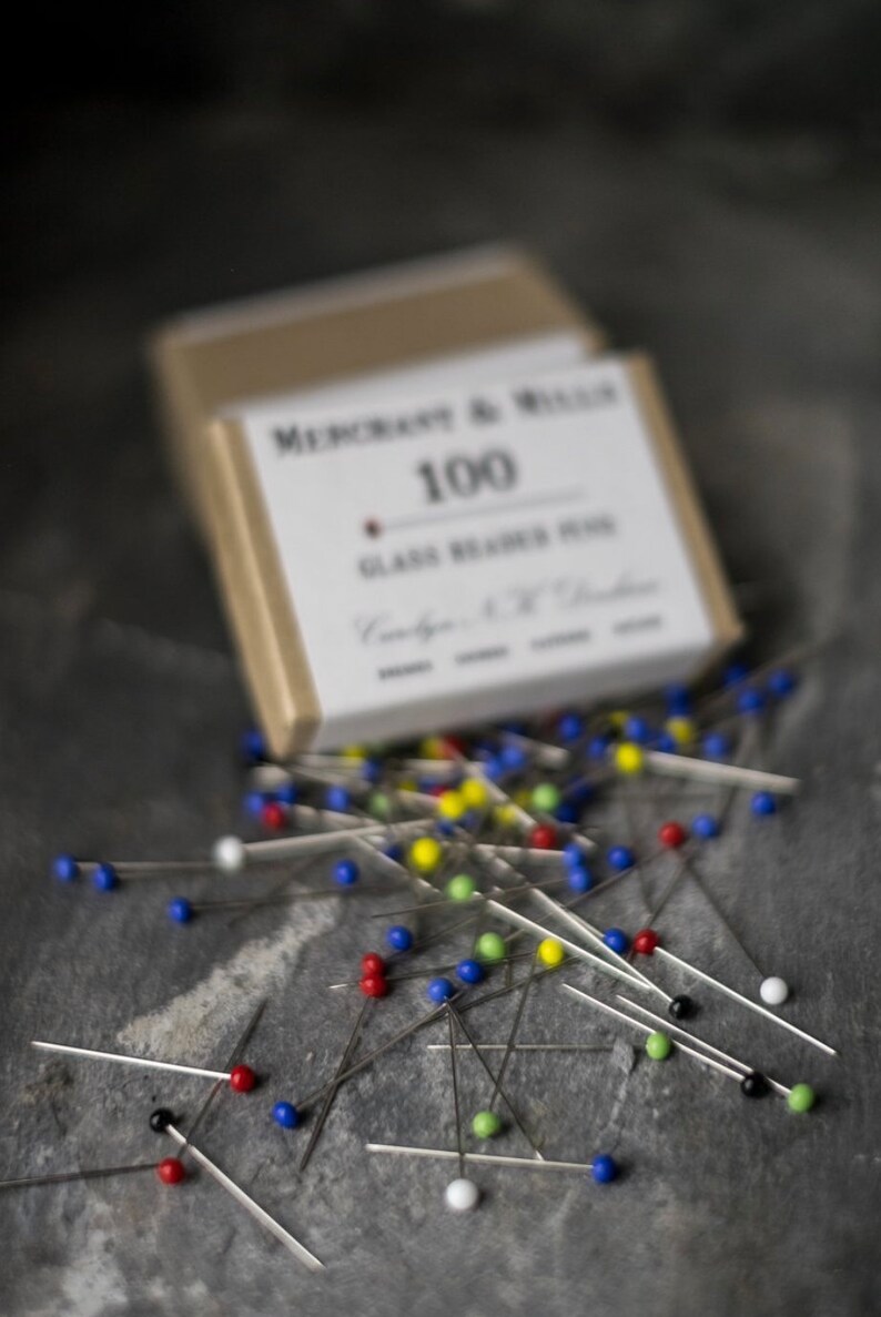 100 Pcs Glass Headed Pins - Etsy