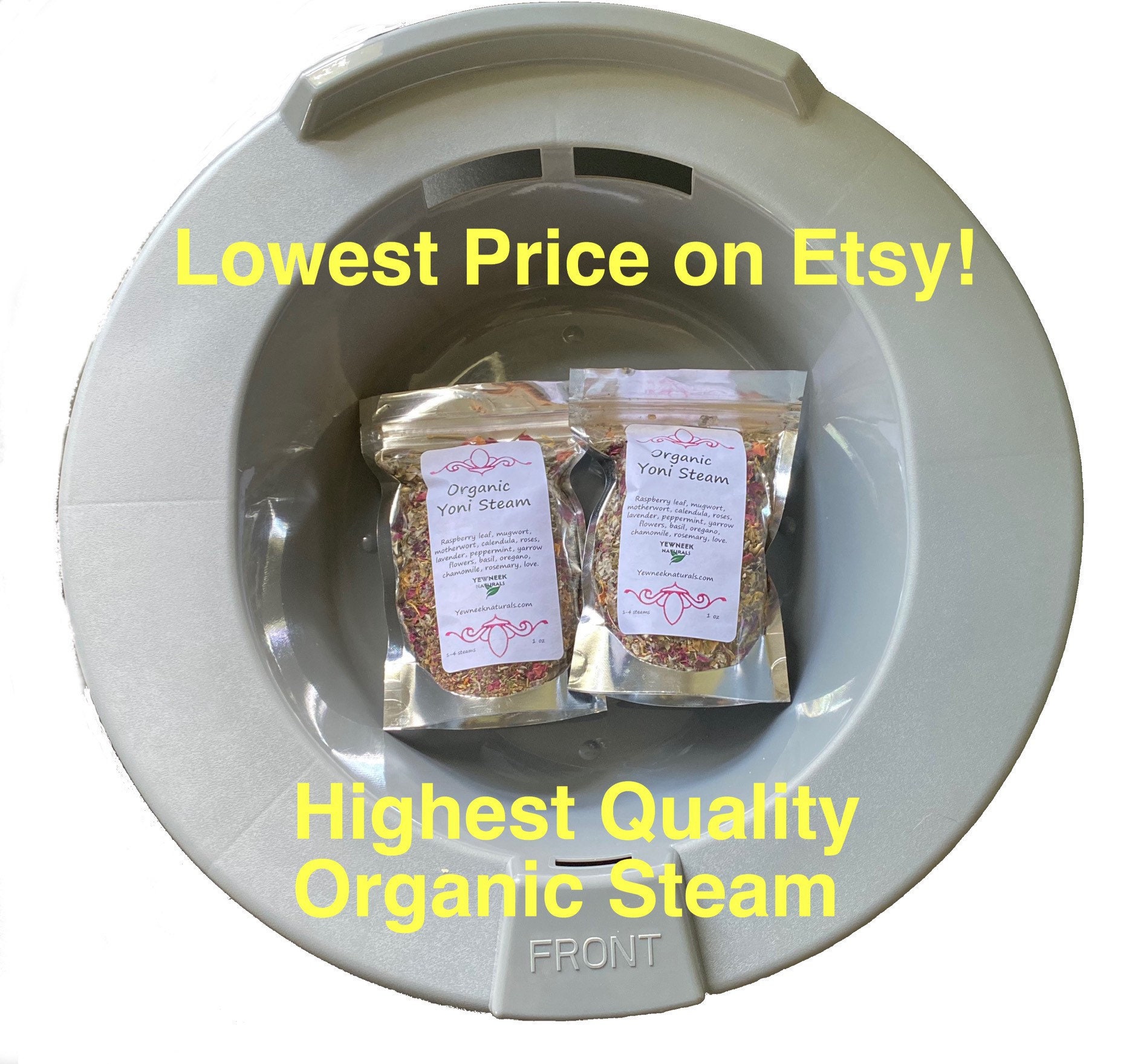 Yoni Steam Seat Over the Toilet With Yoni Rinse Bag Available | Etsy