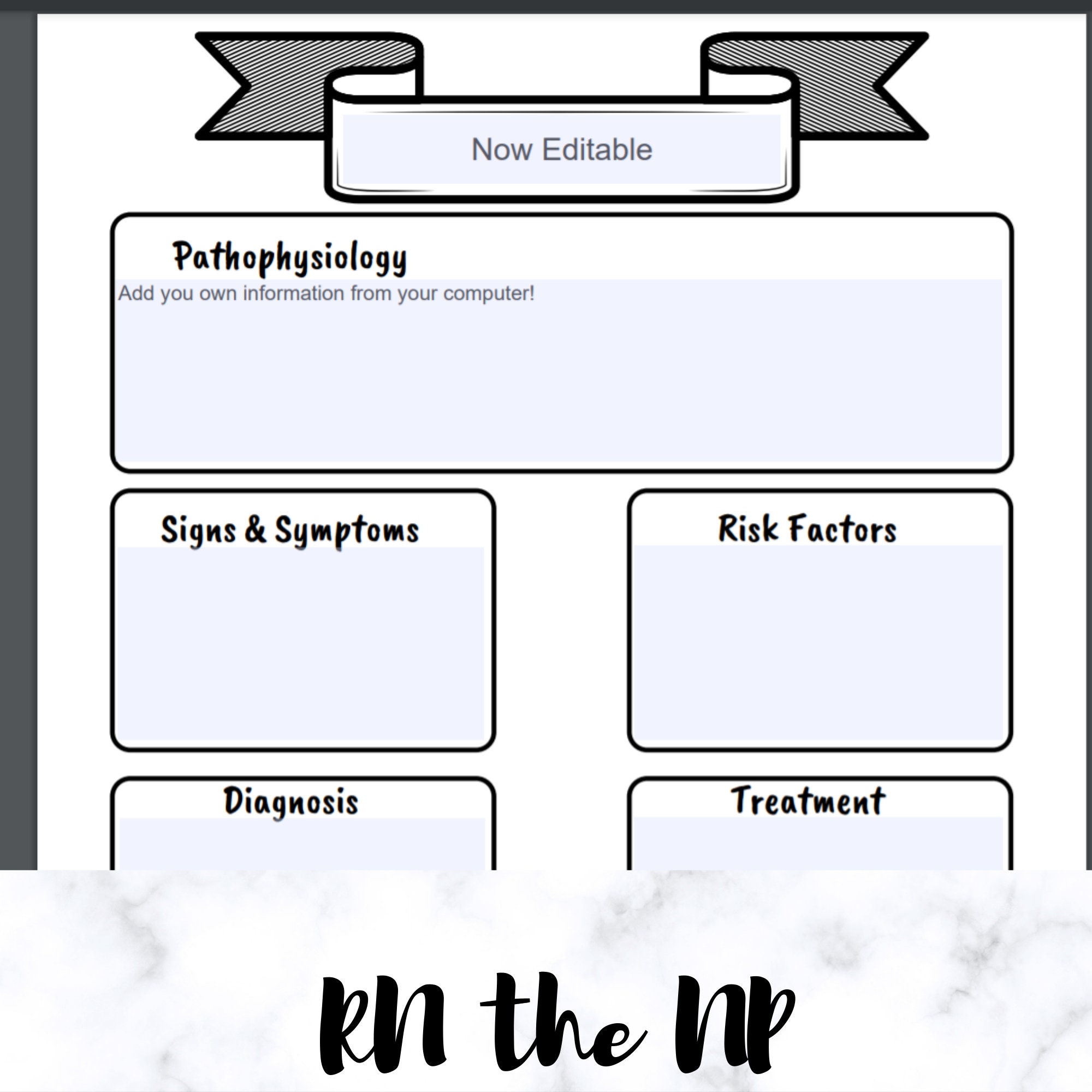 Disease Process Blank Study Template Etsy