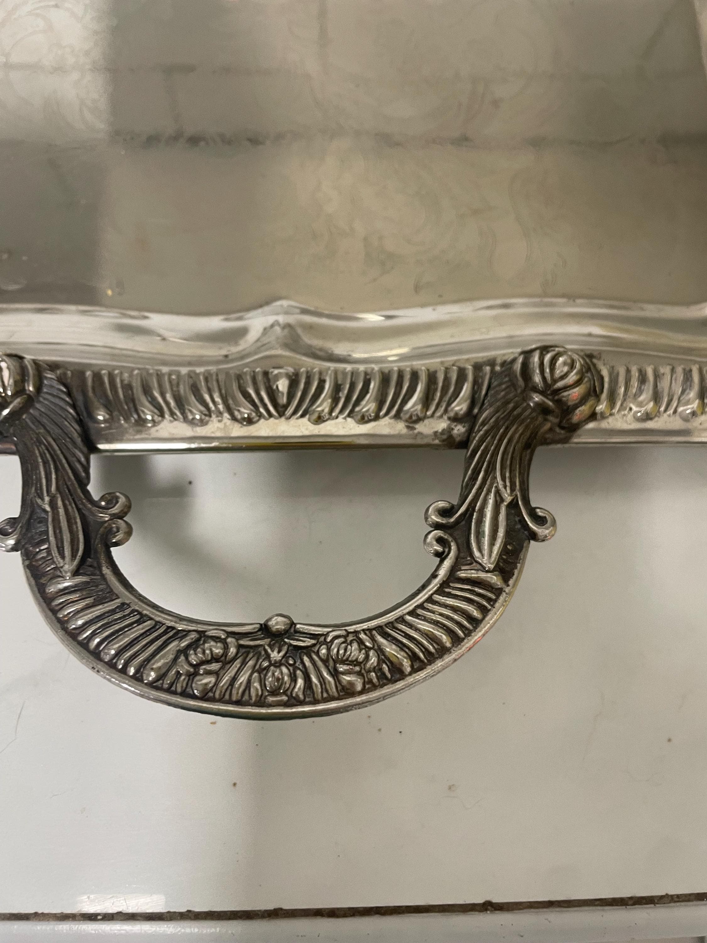 Golden Crown Serving Tray Silver Plated EP on Steel 1813 Hong Kong - Etsy