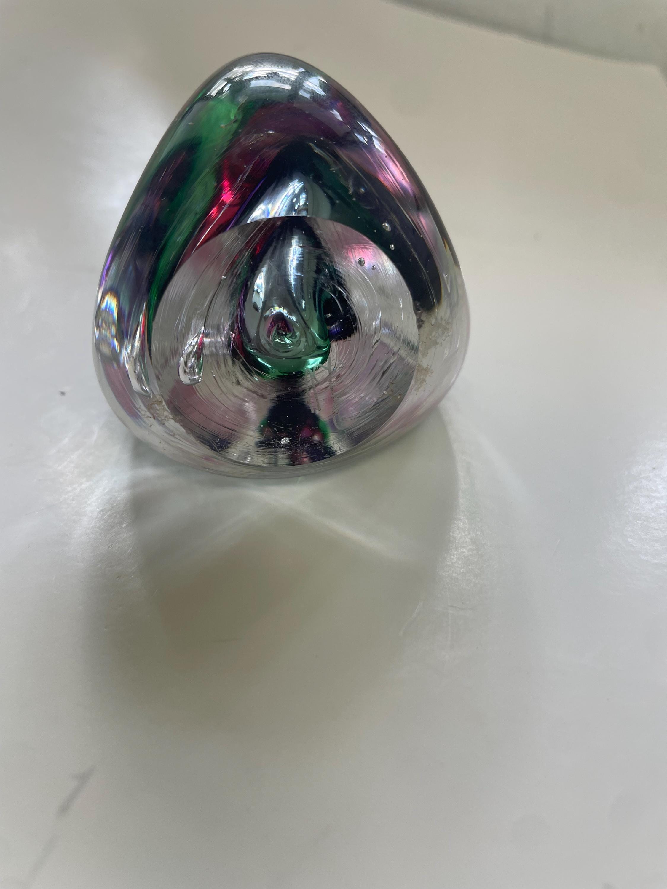 RARE Vintage Adam Jablonski Crystal Art Glass Paperweight Rainbow ...