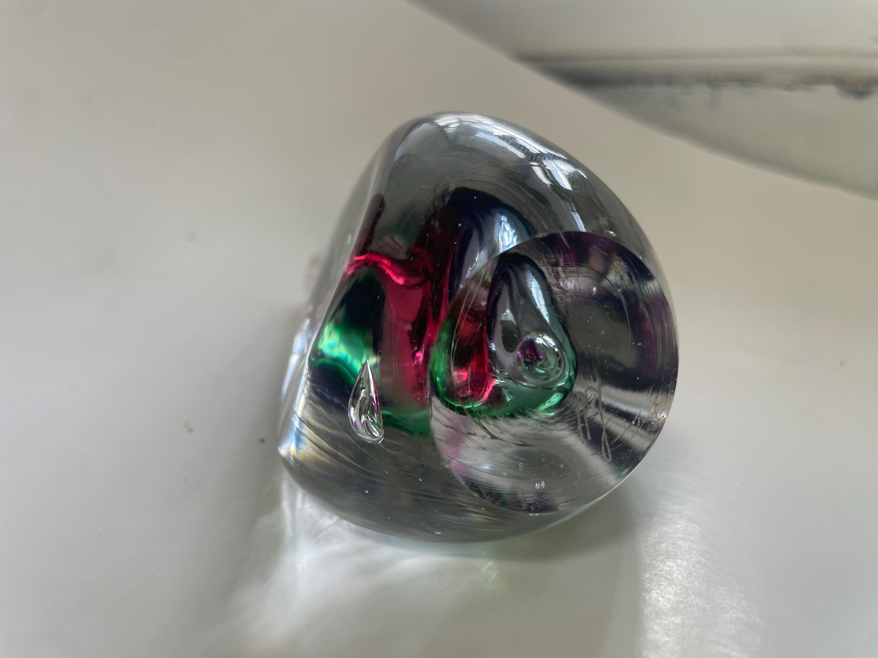 RARE Vintage Adam Jablonski Crystal Art Glass Paperweight Rainbow ...