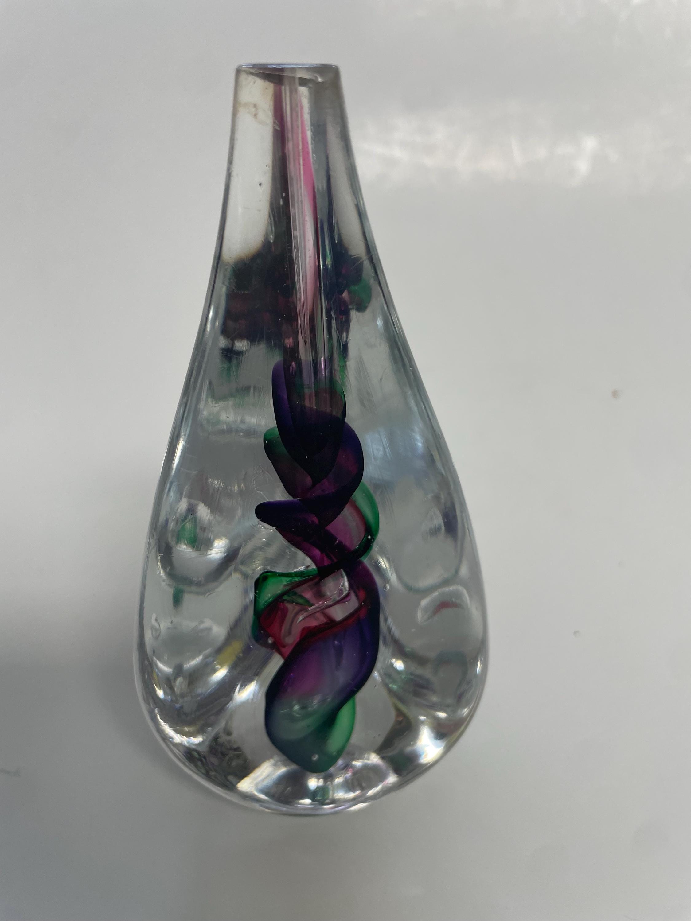 RARE Vintage Adam Jablonski Crystal Art Glass Paperweight Rainbow ...