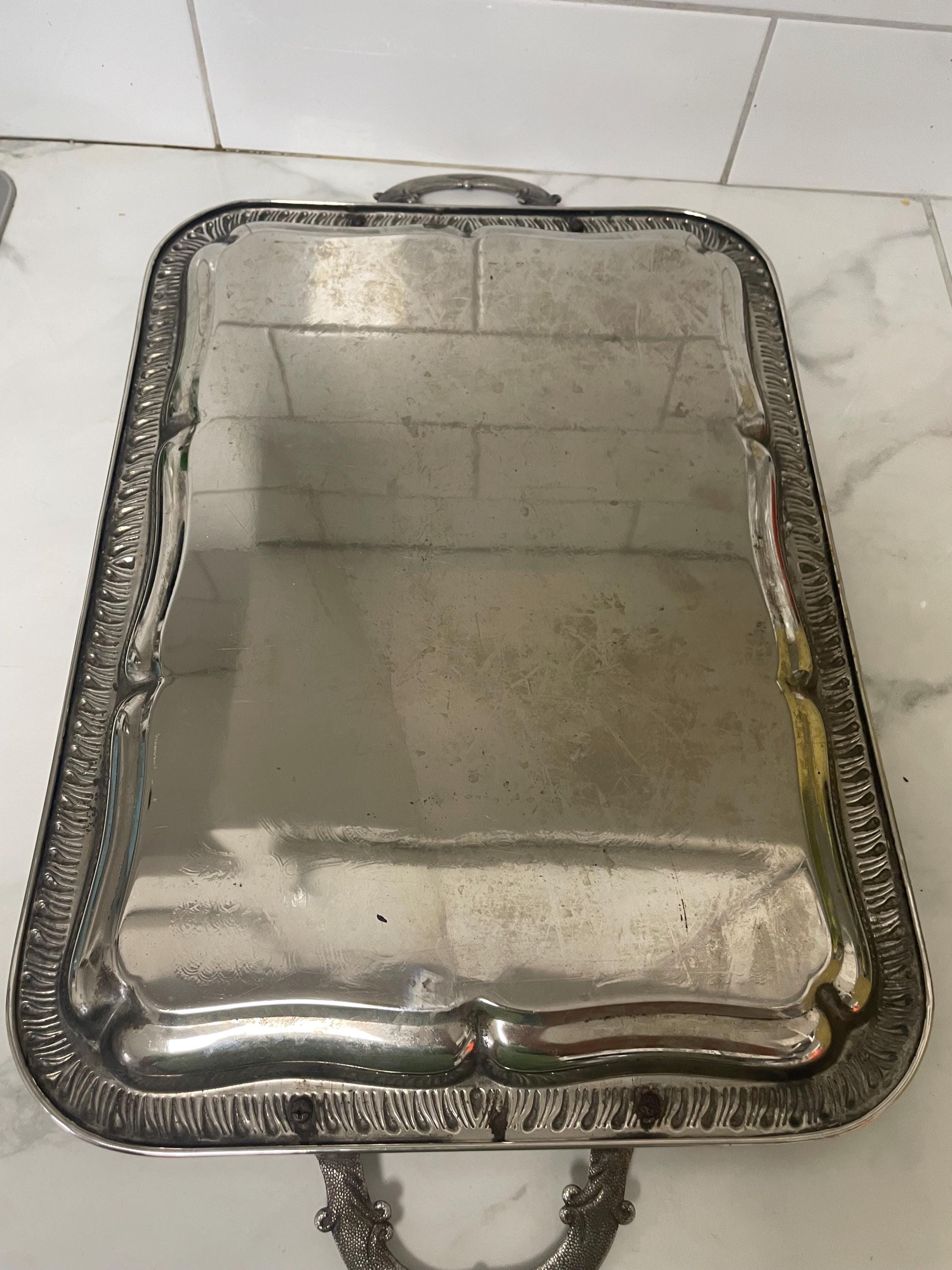 Golden Crown Serving Tray Silver Plated EP on Steel 1813 Hong Kong - Etsy