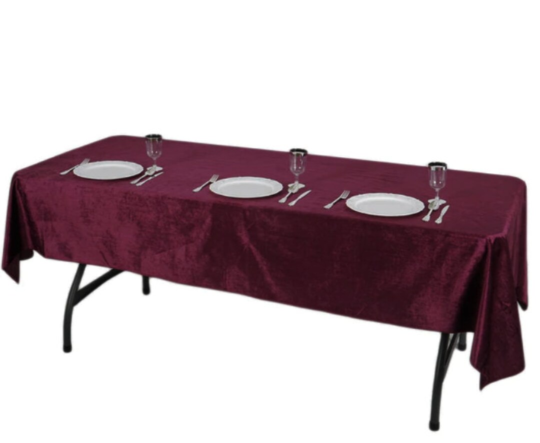 Burgundy Royal Velvet 60x102 Tablecloths - Etsy
