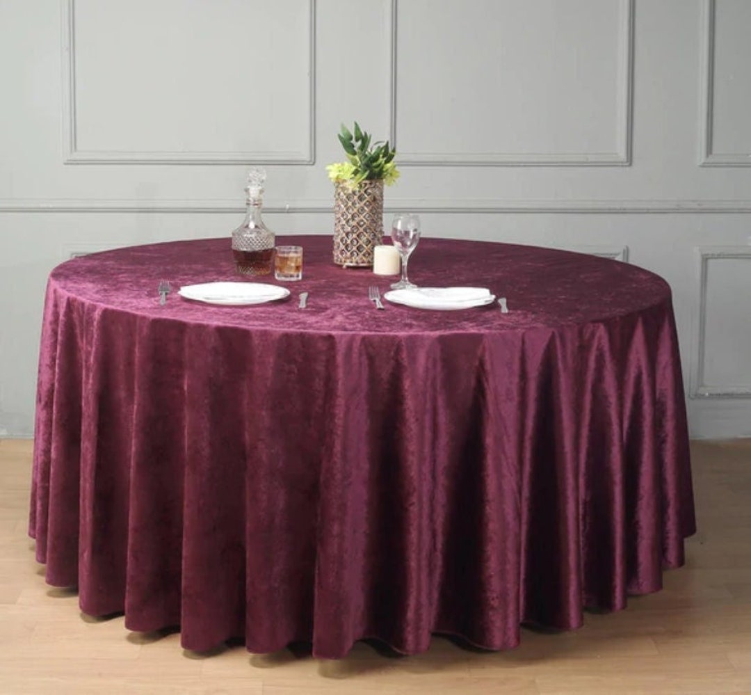 Burgundy Velvet Round Tablecloths - Etsy