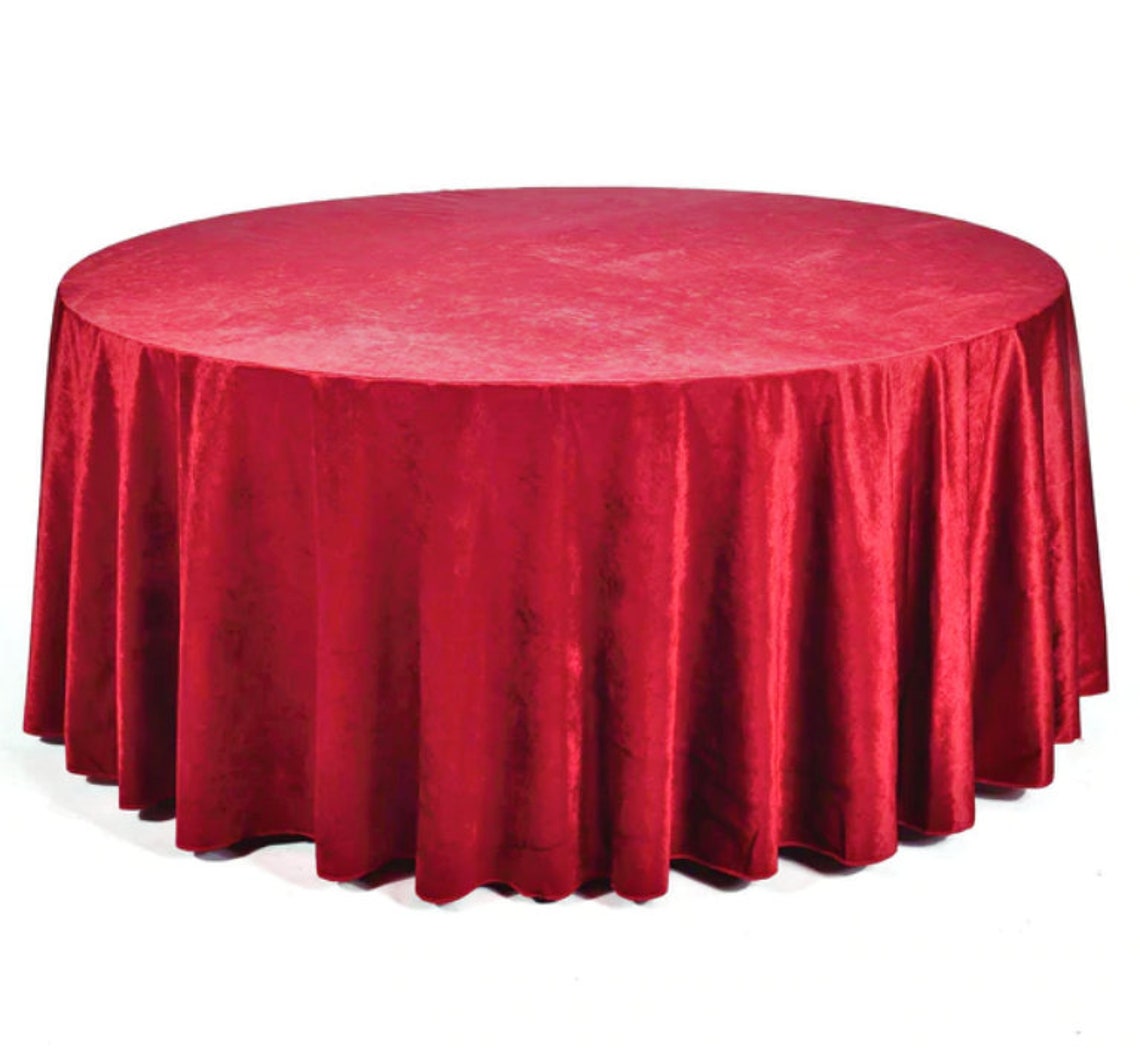 Burgundy Velvet Round Tablecloths - Etsy