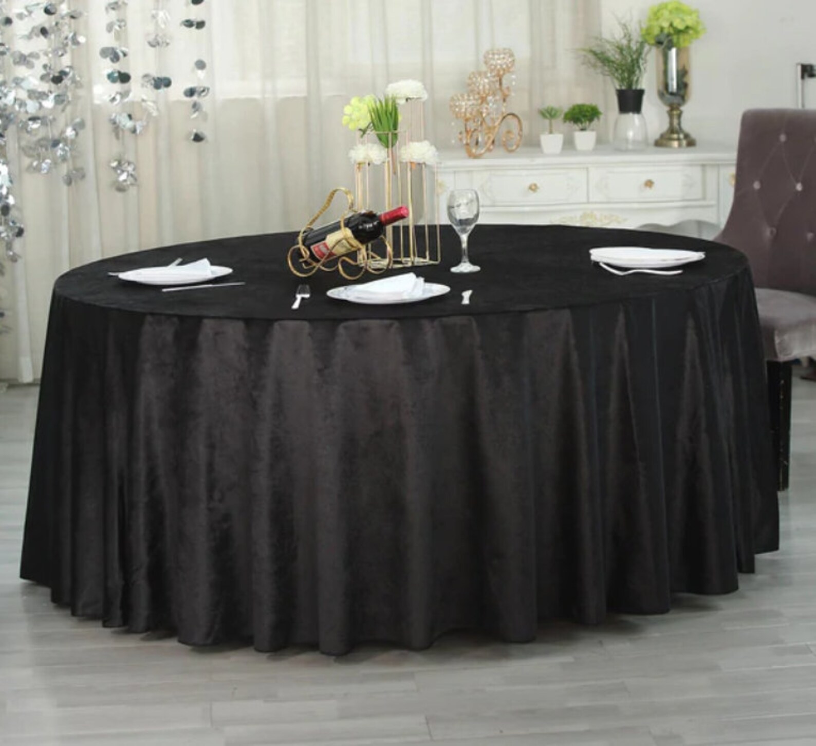 Burgundy Velvet Round Tablecloths - Etsy