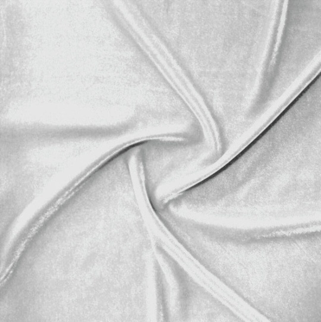 White Royal Velvet Fabric 58'' Wide Sells by the Yard - Etsy