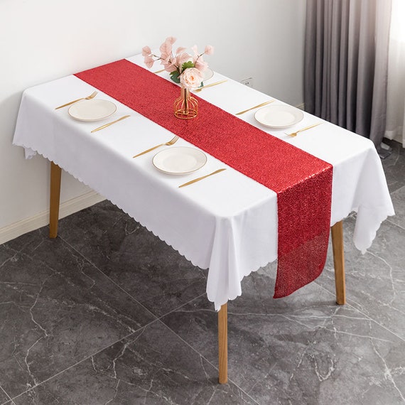 Red Sequin Table Runners - Etsy