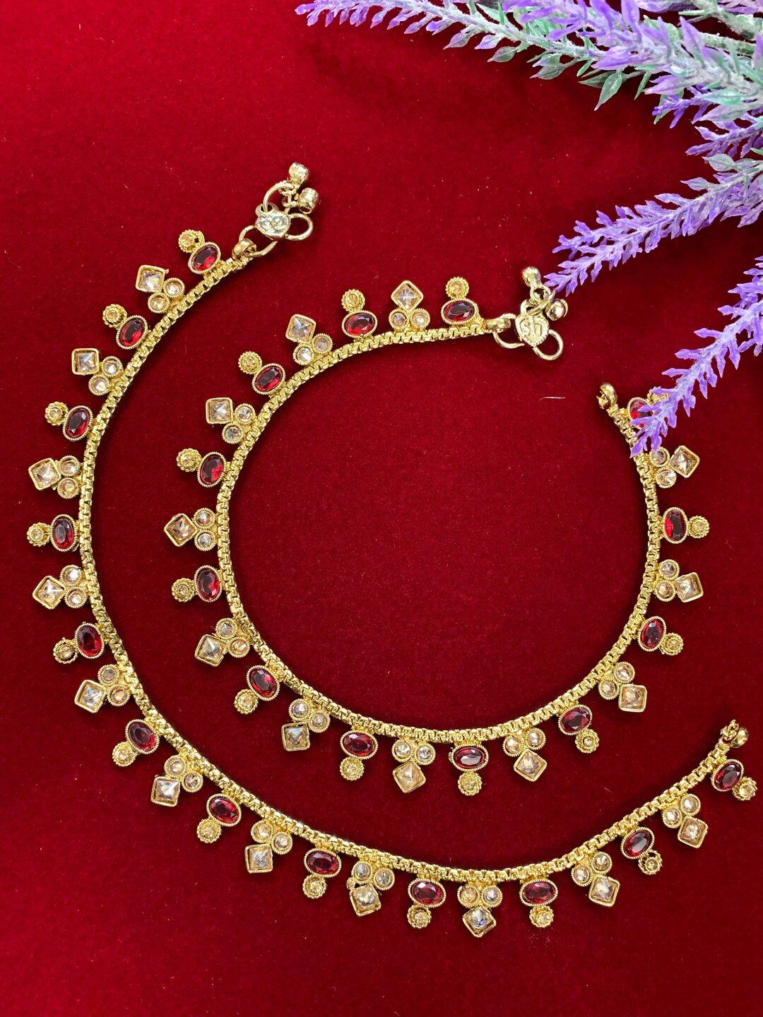Antique Monalisa Polki Payal/anklet - Etsy