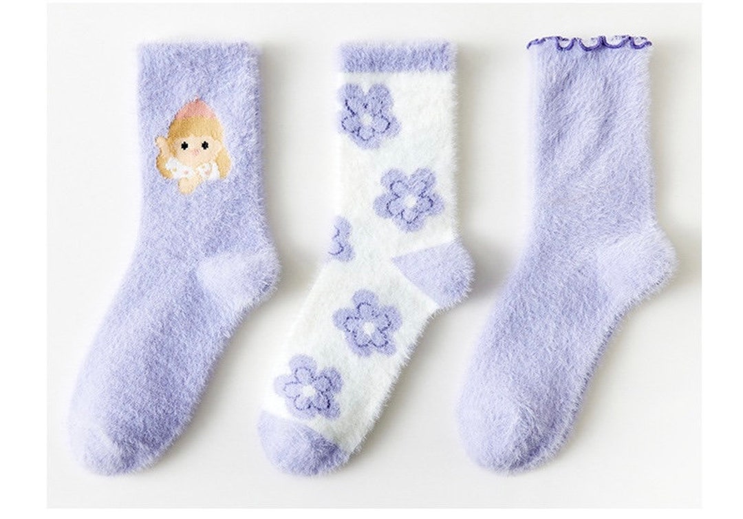 Set of 3 Super Soft Stretchy Sockscozy Fuzzy Winter At-home Essential ...