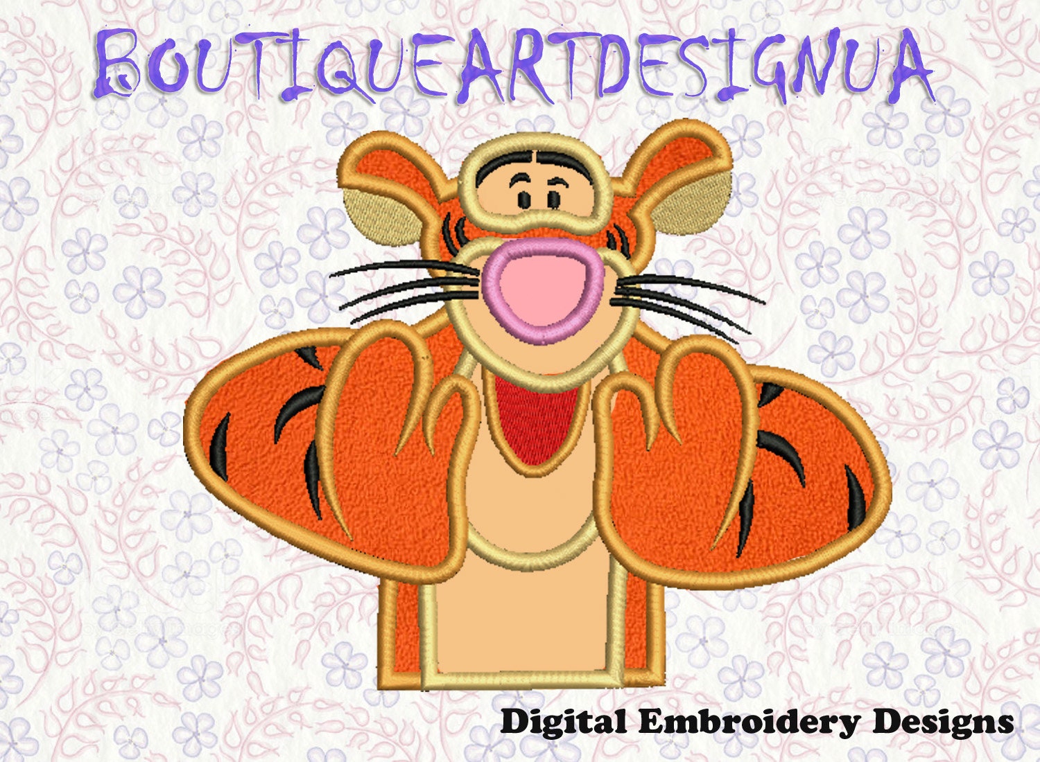 Tigger Applique Embroidery Designs Tigger Machine Embroidery - Etsy