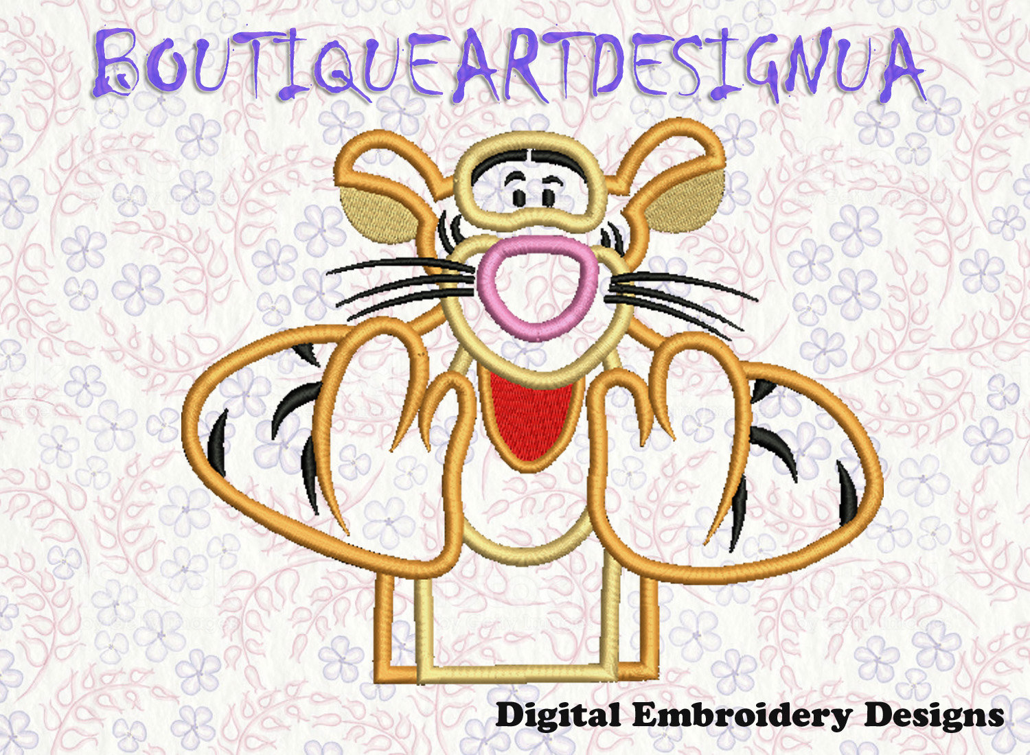 Tigger Applique Embroidery Designs Tigger Machine Embroidery - Etsy