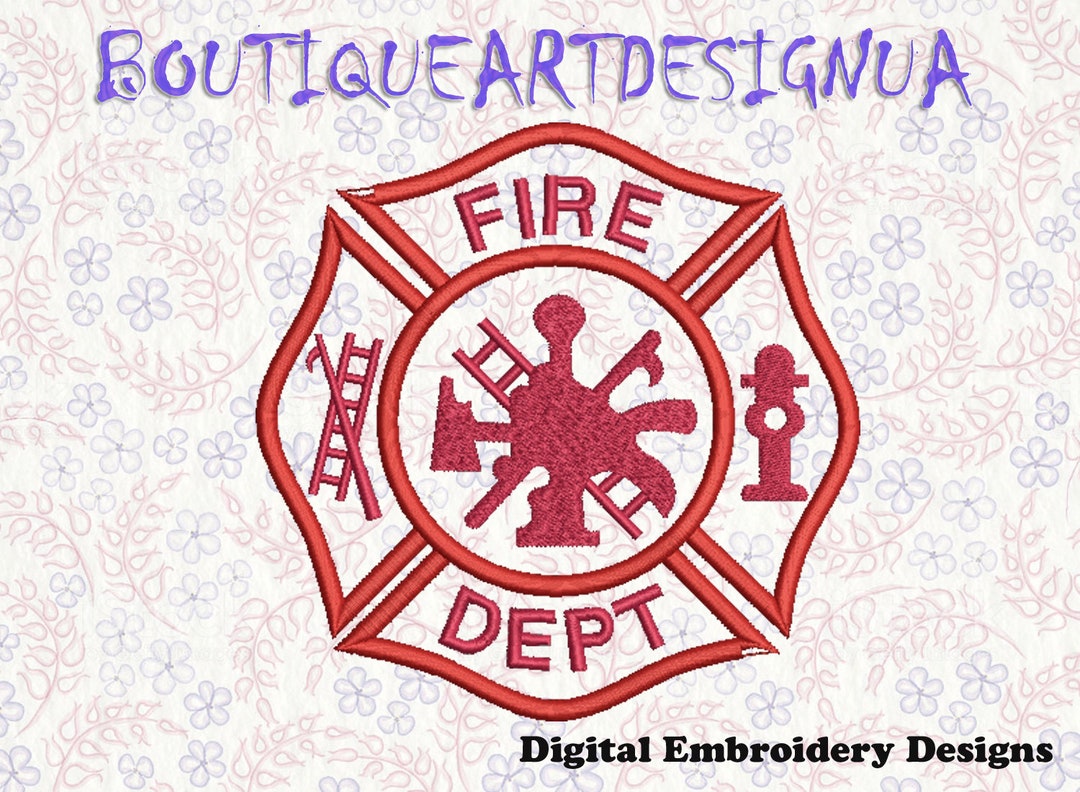 Fire Department Logo Embroidery Machine Embroidery, Fire Department ...