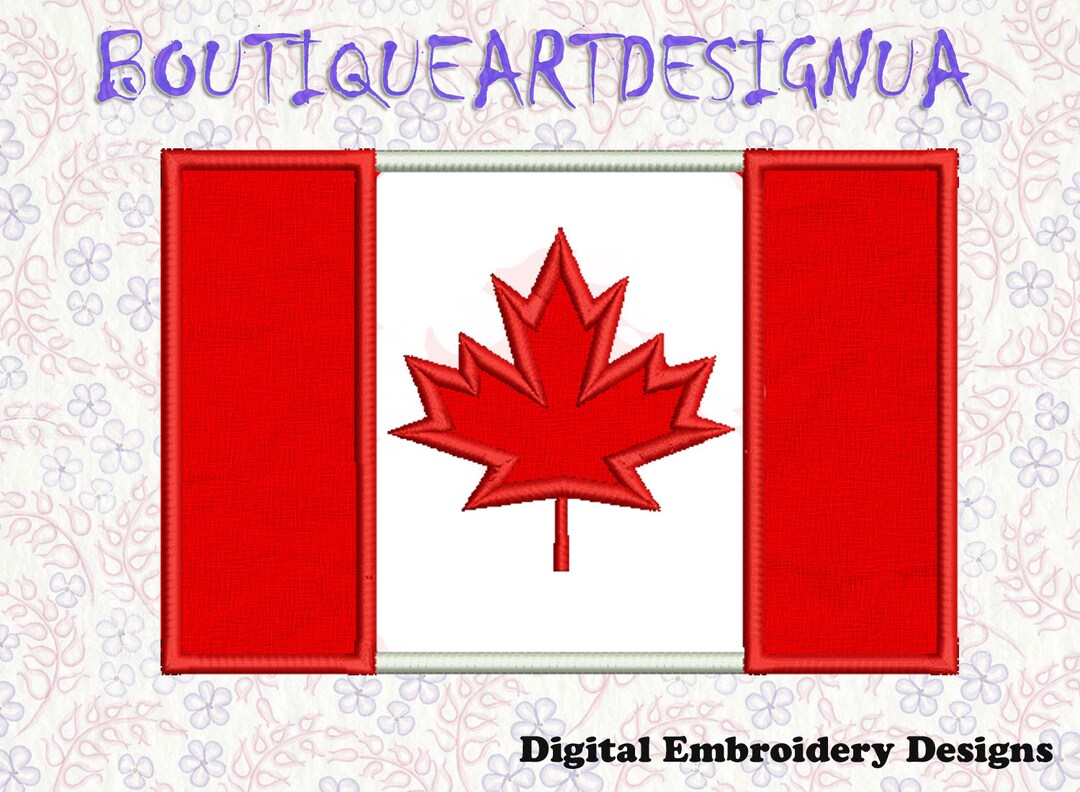 Canada Flag Applique Embroidery Designs, Canada Machine Embroidery ...