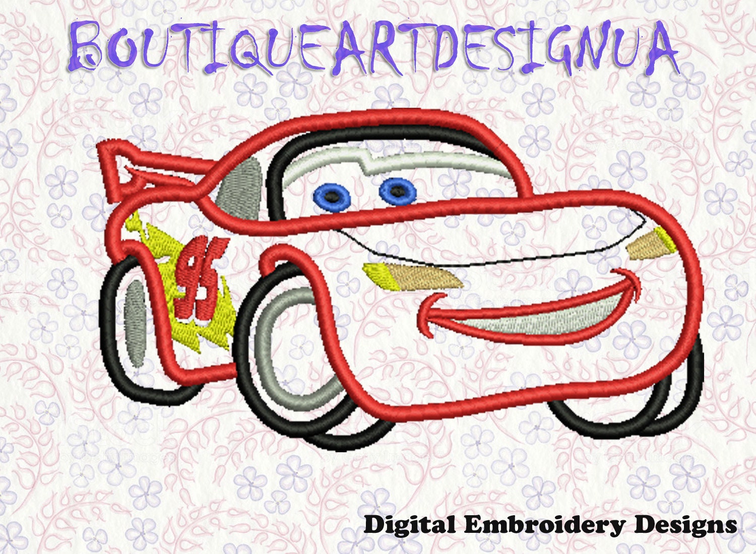 Super Car Racing Applique Embroidery Designs Red Car racing | Etsy