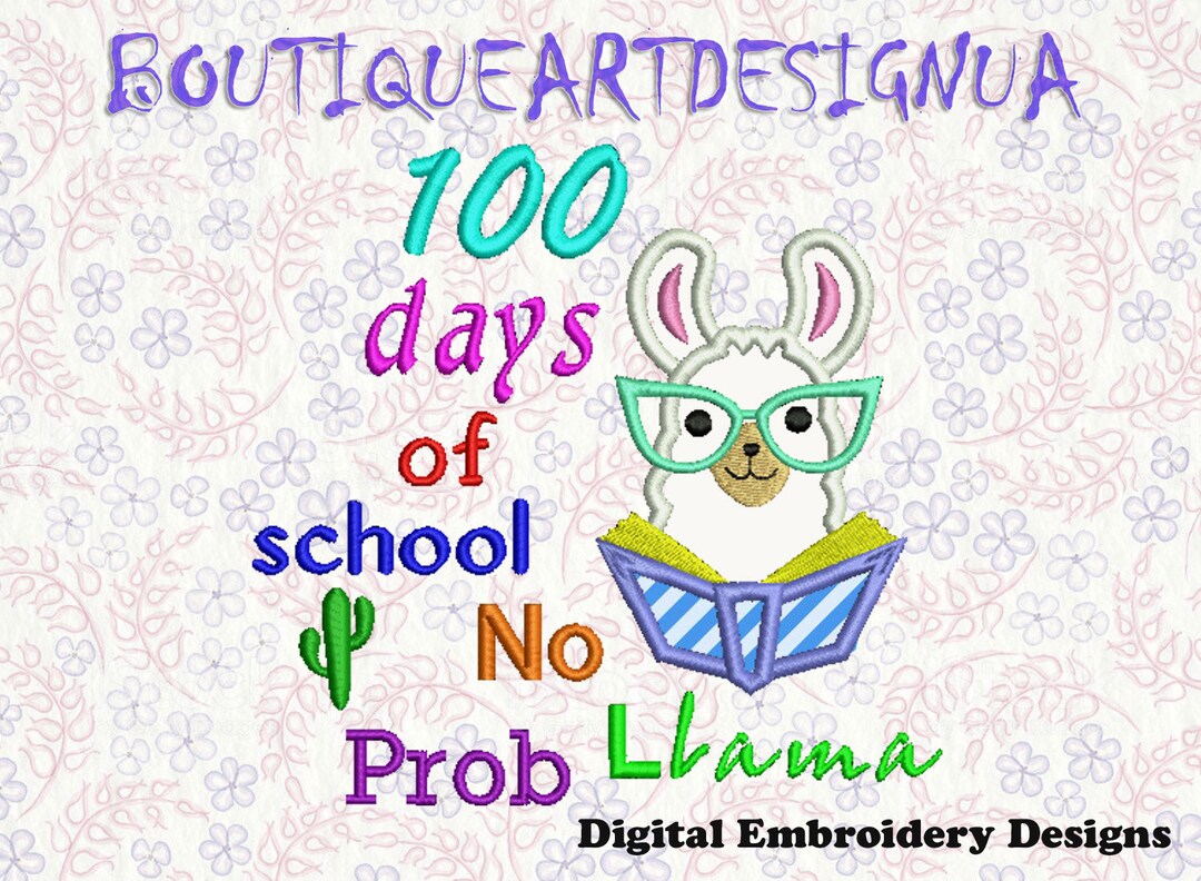100 Days of School Applique Embroidery Designs, Embroidery Designs ...